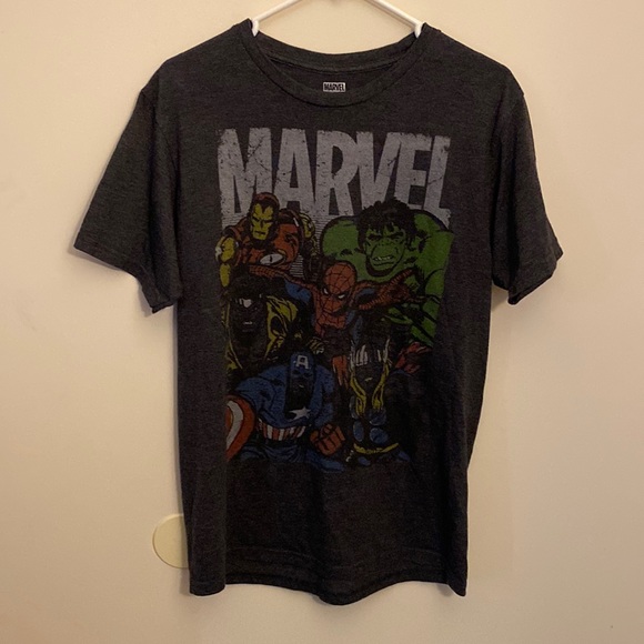 Marvel | Shirts | Marvel Comics Mens Gray Graphic Tshirt Featuring Characters Size Md | Poshmark